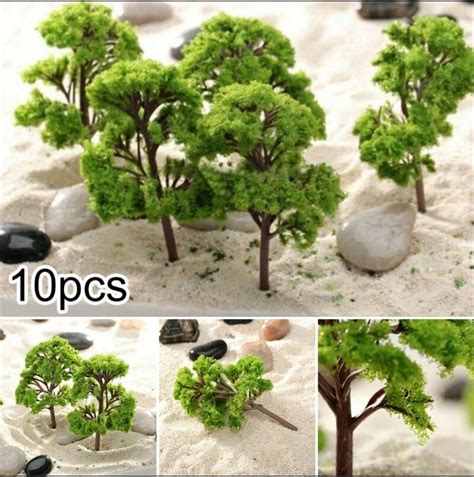 10pcs Scale Model Trees Layout Diorama Wargame Scenery Miniature Tree