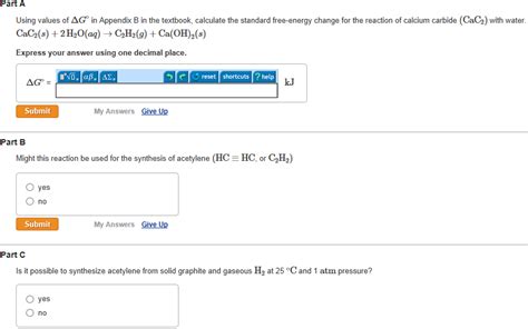 Solved Part A Using Values Of Delta G Degree In Appendix B