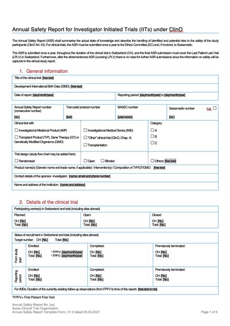 Clinical Trial Report Template