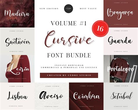 Cursive Font Bundle Fun Cursive Fonts Otf Procreate Fonts Canva