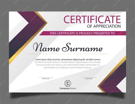 Premium Vector Certificate Of Achievement Template Design