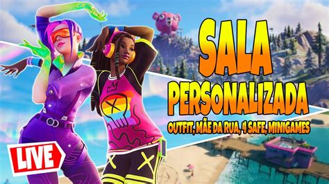 🔵 Fortnite Ao Vivo Sala Personalizada Outfit 4º Safe Minigames