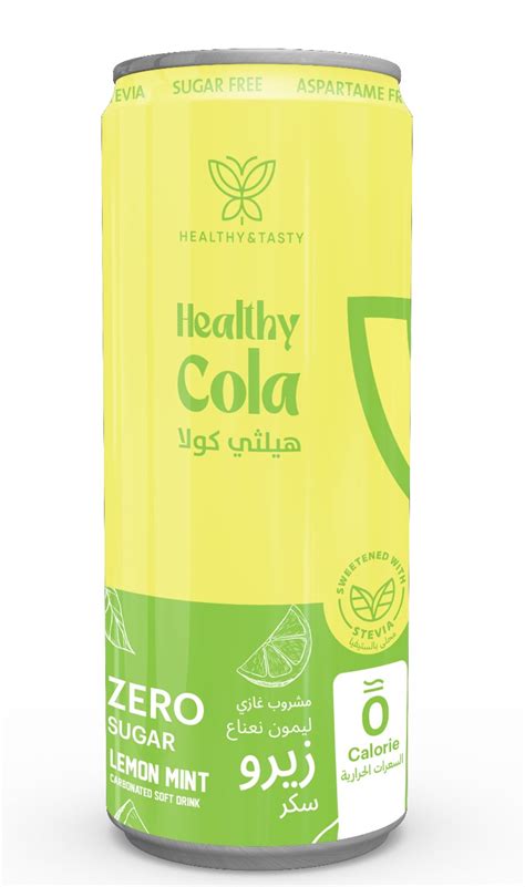 هيلثي كولا بنكهة الليمون والنعناع زيرو سكر 250 مل Healthy Cola Lemon