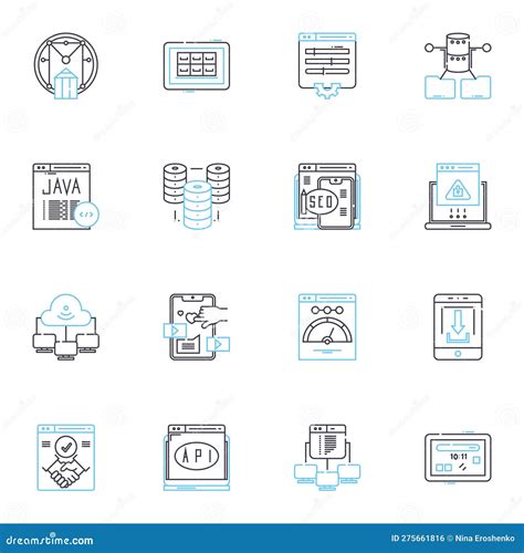 Technology Innovation Linear Icons Set Disruptive Futuristic Advancement Emerging