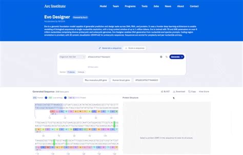 预测所有物种dna、rna、蛋白质的形式和功能，arc、斯坦福、nvidia发布最大ai生物模型evo2 一起ai技术