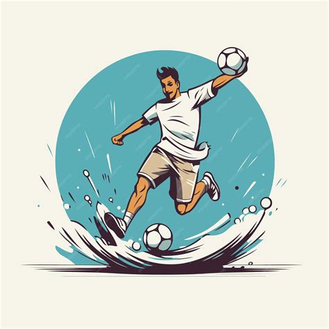 Premium Vector Soccer Player Kicking The Ball In The Air Vector