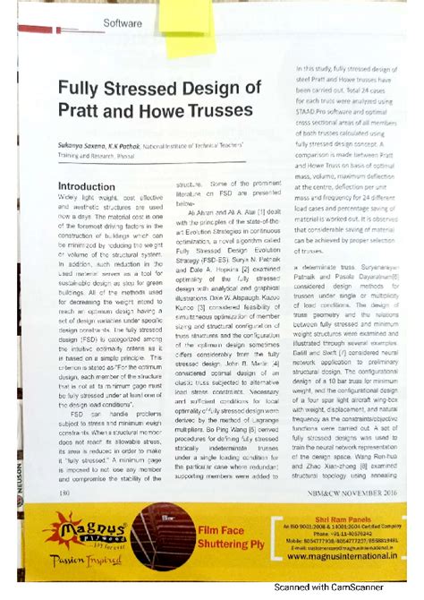 pdf fully stressed design of pratt and howe trusses