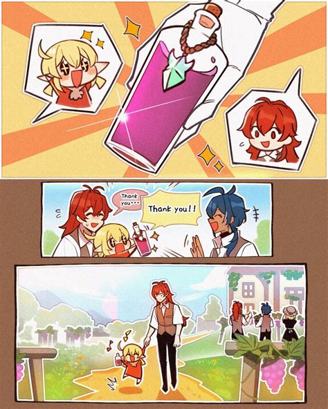 Klee Diluc Kaeya Adelinde And Crepus Genshin Impact Drawn By