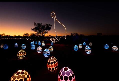 Emu Laying Eggs At Night Interactive Artwork Picture Festival