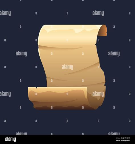 game ui asset gaming user interface paper scroll icon vector