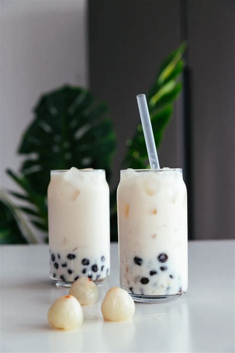 Lychee Bubble Milk Tea Lychee Boba China Sichuan Food