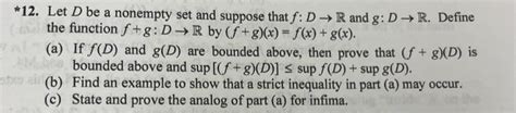 Solved 12 Let D Be A Nonempty Set And Suppose That Fd→r