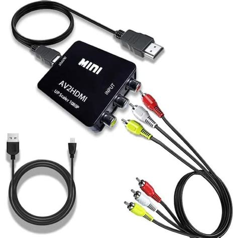 Lukyamzn Rcaav To Hdmi Converter Pack Set 1080p Rca Composite Cvbs