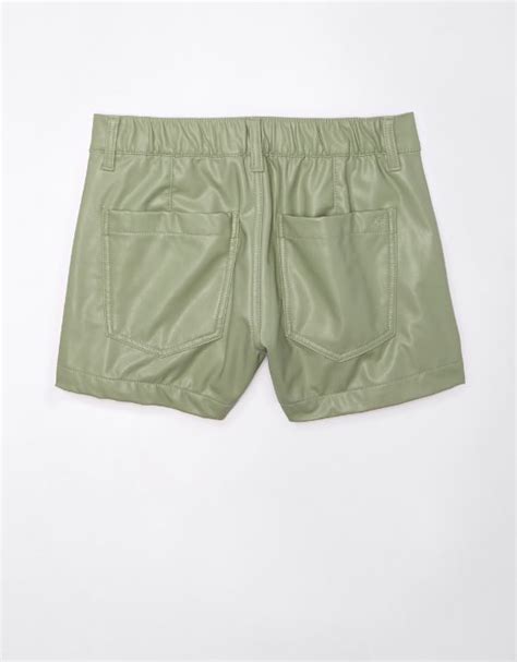Ae Stretch High Waisted Vegan Leather Trouser Short