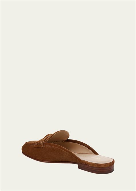 Veronica Beard Suede Penny Loafer Mules Bergdorf Goodman
