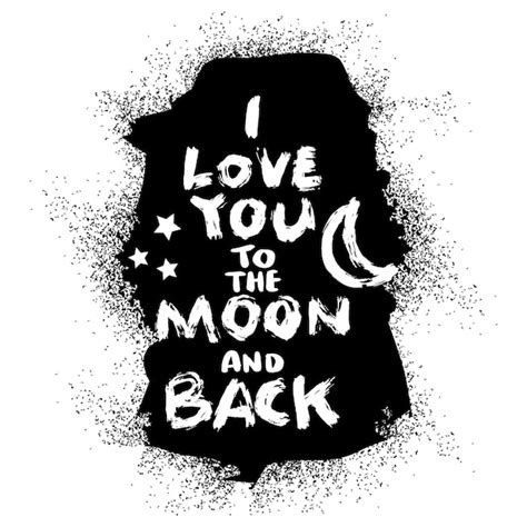 Premium Vector I Love You To The Moon And Back Hand Drawn Lettering