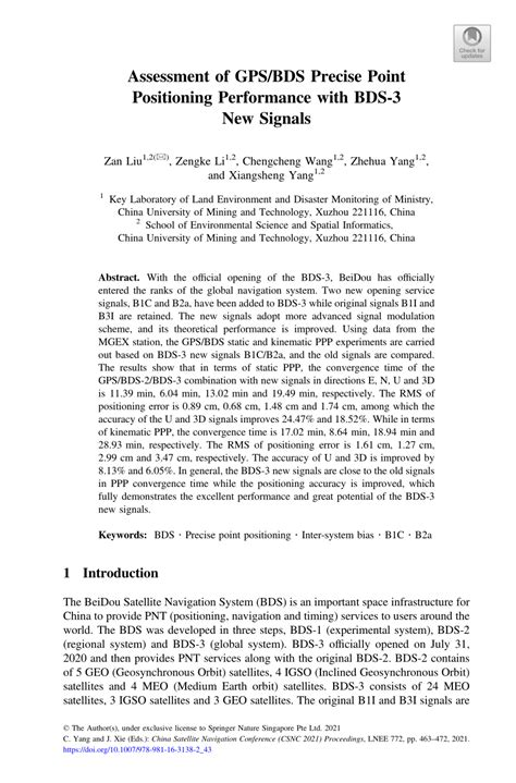 Pdf Assessment Of Gpsbds Precise Point Positioning Performance With Bds 3 New Signals
