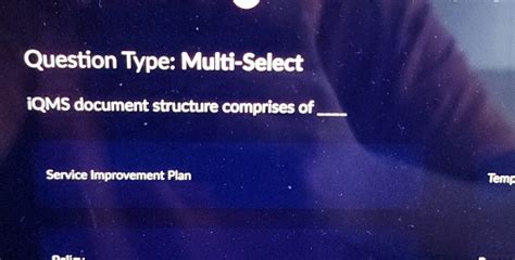 Question Type Multi Select Tqms Document Studyx