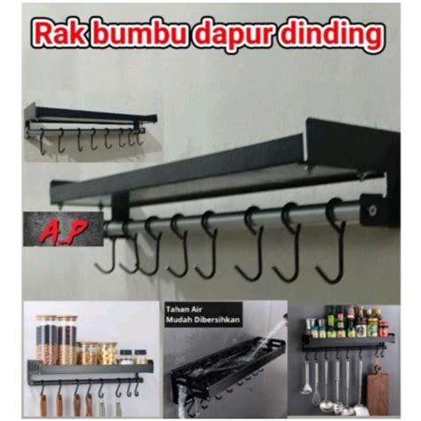 Jual Gantungan Alat Dapur Serbaguna Rak Dingding Tempel Rak Gantung Kapstok Shopee Indonesia