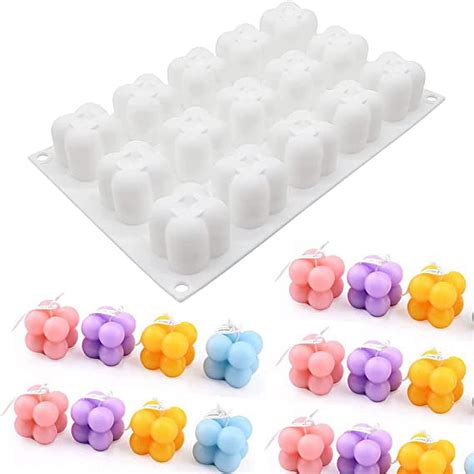 Nvzi Bubble Candle Molds D Bubble Cube Silicone Mold For Candles Soap Making DIY Candles And