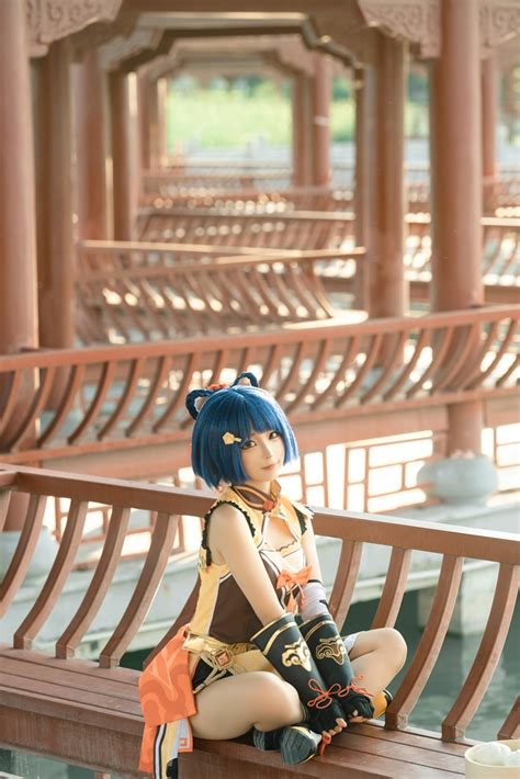 Chunmomo 蠢沫沫 Xiangling Maid Set Cosplay Leaked Celeb Jihad