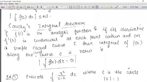 Cauchy S Integral Theorem YouTube