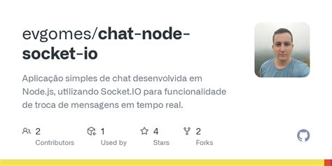 GitHub evgomes chat node socket io Aplicação simples de chat desenvolvida em Node js