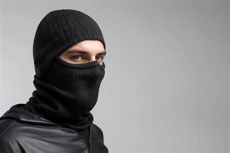 Premium Photo Robber Wearing Balaclava Isolated On White Background