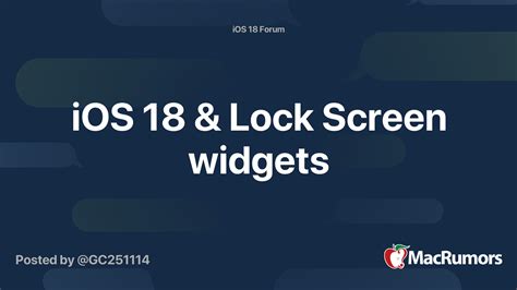 Ios 18 And Lock Screen Widgets Macrumors Forums