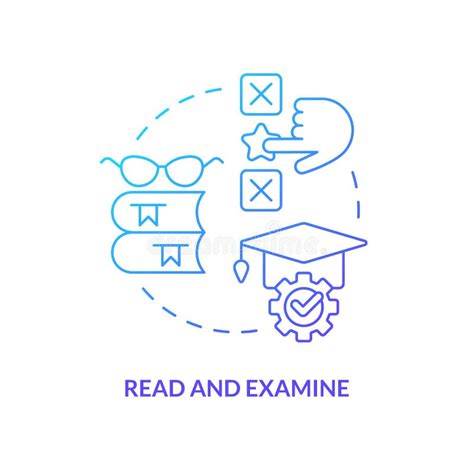 Read And Examine Blue Gradient Concept Icon Stock Vector Illustration
