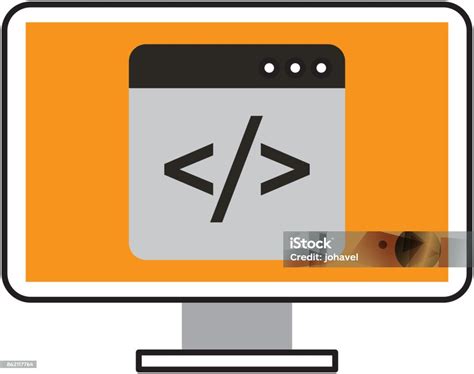 jendela pemrograman dengan kode skrip komputer html ilustrasi stok