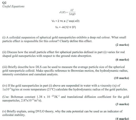 Solved Q2 Useful Equations D H 3πηdkt