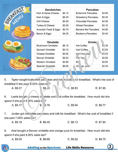 Free Math Life Skills Worksheet Download Free Math Life Skills Worksheet Png Images Free