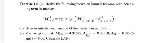 solved exercise 4 6 a derive the following recursion