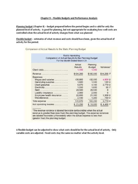 Chapter 9 Flexible Budgets And Performance Analysis Pdf