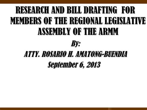 Research And Bill Drafting Ppt