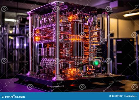 Quantum Computing Setup For Ai Development Stock Illustration
