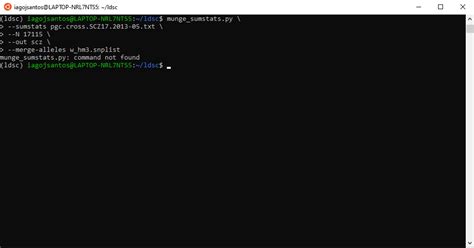 Mungesumstatspy Command Not Found · Issue 276 · Bulikldsc · Github