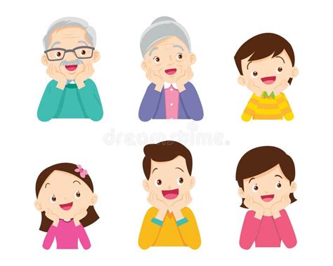 People Character Resting Chin On Hands Thinking With Hand On Chin Stock