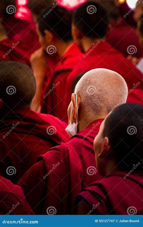 Tibetan Buddhist Nuns Of Boudhanath Kathmandu Nepal Editorial