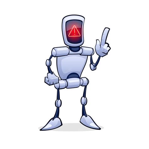 Premium Vector Robot Character Warns Of Danger
