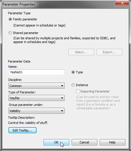 The Architect S Desktop Revit Families Yes No Parameter Defaulting To No