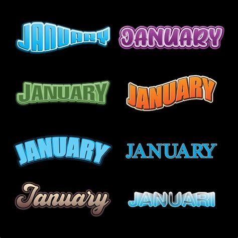 Premium Vector Set Of Janury