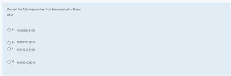 Solved Convert The Following Number From Hexadecimal To