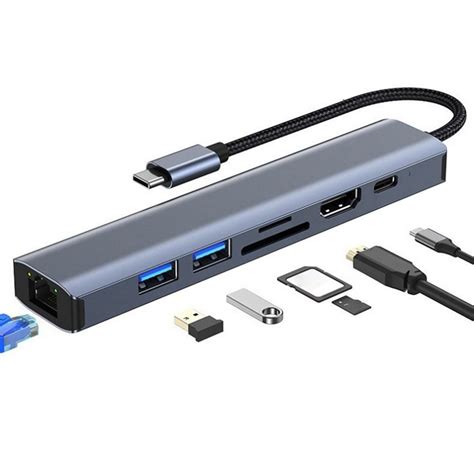 Bolwins Q18c 7in1 Adapter Usb C Zu Hub Usb 3 0 Usb C Pd Hdmi Sd
