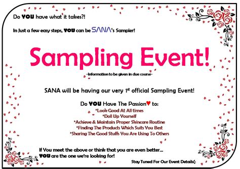 SANA Singapore SANA S Offical 1st Sampling Event