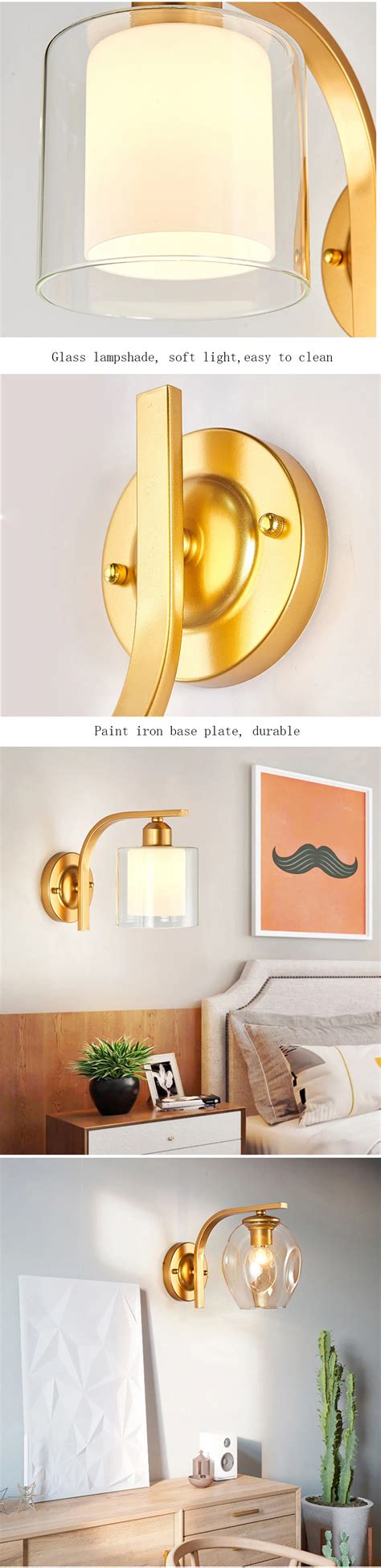 Современный цветной бра настенный светильник стеклянный абажур Лофт декоративный внутренний