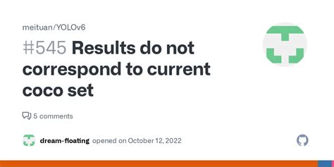 Results Do Not Correspond To Current Coco Set Issue Meituan YOLOv GitHub