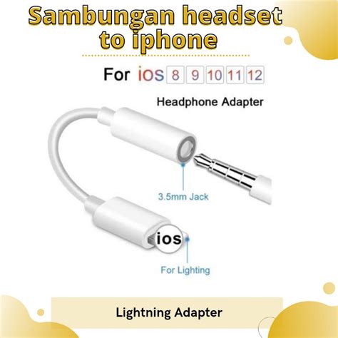 Jual Sambungan Headset To Iphone Shopee Indonesia