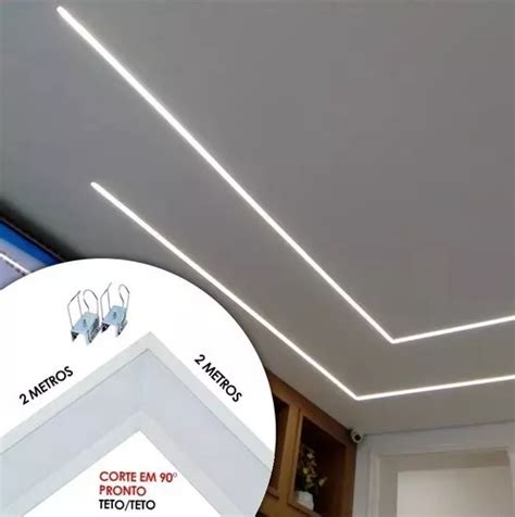 Perfil Led Embutir 4 Metros 90º Em L Sofisticado Frete grátis